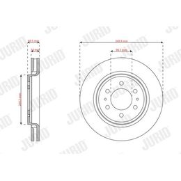 JURID Bremsscheibe vorne rechts links belüftet 350mm für FORD USA 8L1Z1125A CL3Z1125B 9L1Z1125A 563748JC-1