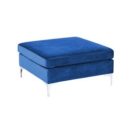Beliani Ottomane EVJA in Blau - (W) 85 x (H) 48 x (L) 85 cm | Gr.: onesize