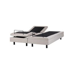 Beliani Doppelbett DUKE in Beige/Schwarz - (W) 180 x (H) 37 x (L) 200 cm | Gr.: onesize