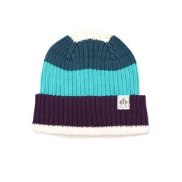 Band of Rascals Beanie " Block Rib " in cream-dark-purple | Gr.: onesize