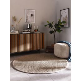 benuta Pure Sisal Teppich Greta Grau &oslash; 150 cm rund - Naturfaserteppich aus Sisal