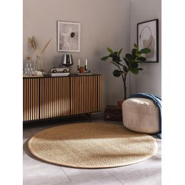 benuta Pure Sisal Teppich Greta Cream &oslash; 150 cm rund - Naturfaserteppich aus Sisal