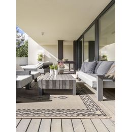 benuta Nest In- & Outdoor-Teppich River Beige/Blau 200x285 cm - Teppich f&uuml;r Balkon, Terrasse & Garten