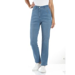 WITT Damen High-waist-Jeans mit innenliegendem Dehnbund, blue-bleached, Gr&ouml;&szlig;e 44