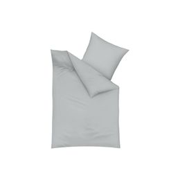 Traumschlaf Bettw&auml;sche Uni Feinbiber in silber | Gr.: 135 x 200 + 80 x 80 cm