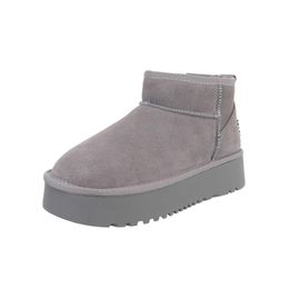 Ital-Design Stiefelette in Grau | Gr.: 39