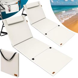 Detex Strandmatte 2er-Set Beige 158x56x46cm gepolstert