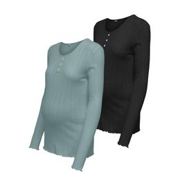 Only Maternity Umstand Shirt 'OLMVISTA' Damen Gr&ouml;&szlig;e L rauchblau / schwarz