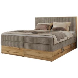 Höffner Boxspringbett mit Bettkasten Wood Classic King braun Maße (cm): B: 184 H: 120 » Höffner