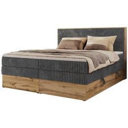 Höffner Boxspringbett mit Bettkasten Wood Classic King grau Maße (cm): B: 184 H: 120 » Höffner
