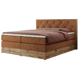 Höffner Boxspringbett mit Bettkasten Veneto King orange Maße (cm): B: 208 H: 115 » Höffner