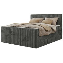 Höffner Boxspringbett mit Bettkasten Tiliano King Duo grau Maße (cm): B: 164 H: 119 » Höffner