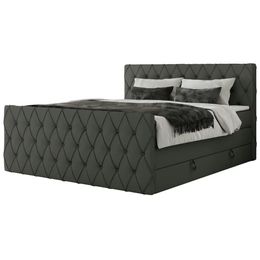 Höffner Boxspringbett mit Bettkasten Miren King Duo grau Maße (cm): B: 161 H: 110 » Höffner