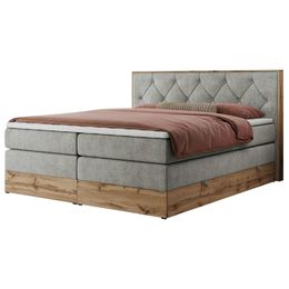 Höffner Boxspringbett mit Bettkasten Veneto King ¦ grau ¦ Maße (cm): B: 148 H: 115 » Höffner
