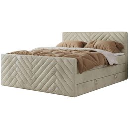 Höffner Boxspringbett mit Bettkasten Paris King Duo beige Maße (cm): B: 121 H: 110 » Höffner