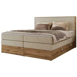Höffner Boxspringbett mit Bettkasten Wood Classic King creme Maße (cm): B: 164 H: 120 » Höffner