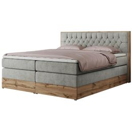 Höffner Boxspringbett mit Bettkasten Amore King ¦ grau ¦ Maße (cm): B: 168 H: 115 » Höffner