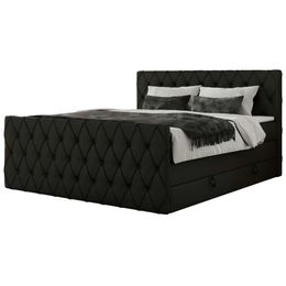 Höffner Boxspringbett mit Bettkasten Miren King Duo ¦ schwarz ¦ Maße (cm): B: 181 H: 110 » Höffner