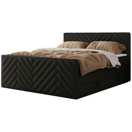 Höffner Boxspringbett mit Bettkasten Paris King Duo schwarz Maße (cm): B: 121 H: 110 » Höffner