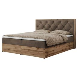 Höffner Boxbett mit Bettkasten Veneto ¦ braun ¦ Maße (cm): B: 208 H: 115 » Höffner