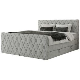 Höffner Boxspringbett mit Bettkasten Miren King Duo grau Maße (cm): B: 141 H: 110 » Höffner