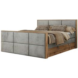 Höffner Boxspringbett mit Bettkasten Albero 2 King Duo grau Maße (cm): B: 188 H: 113 » Höffner