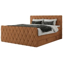 Höffner Boxspringbett mit Bettkasten Miren King Duo orange Maße (cm): B: 201 H: 110 » Höffner