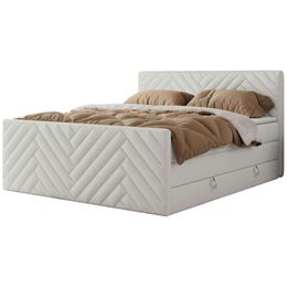 Höffner Boxspringbett mit Bettkasten Paris King Duo weiß Maße (cm): B: 161 H: 110 » Höffner