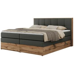 Höffner Boxspringbett mit Bettkasten Albero 1 King ¦ grau ¦ Maße (cm): B: 128 H: 113 » Höffner