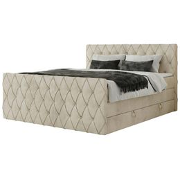 Höffner Boxspringbett mit Bettkasten Miren King Duo ¦ beige ¦ Maße (cm): B: 181 H: 110 » Höffner