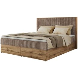 Höffner Boxbett mit Bettkasten Wood Classic ¦ braun ¦ Maße (cm): B: 184 H: 120 » Höffner