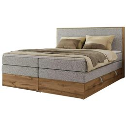 Höffner Boxspringbett mit Bettkasten Wood Classic King ¦ grau ¦ Maße (cm): B: 164 H: 120 » Höffner