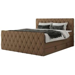 Höffner Boxspringbett mit Bettkasten Miren King Duo ¦ braun ¦ Maße (cm): B: 201 H: 110 » Höffner