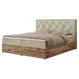 Höffner Boxbett mit Bettkasten Veneto ¦ beige ¦ Maße (cm): B: 208 H: 115 » Höffner