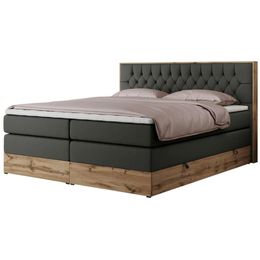 Höffner Boxspringbett mit Bettkasten Amore King ¦ grau ¦ Maße (cm): B: 188 H: 115 » Höffner