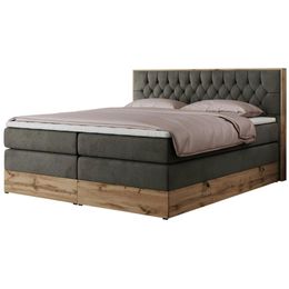 Höffner Boxspringbett mit Bettkasten Amore King ¦ grau ¦ Maße (cm): B: 168 H: 115 » Höffner