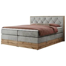 Höffner Boxspringbett mit Bettkasten Veneto King grau Maße (cm): B: 188 H: 115 » Höffner