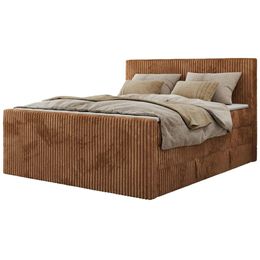Höffner Boxspringbett mit Bettkasten Tiliano King Duo ¦ orange ¦ Maße (cm): B: 204 H: 119 » Höffner
