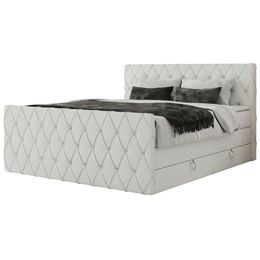 Höffner Boxspringbett mit Bettkasten Miren King Duo weiß Maße (cm): B: 161 H: 110 » Höffner