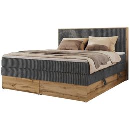 Höffner Boxspringbett mit Bettkasten Wood Classic King grau Maße (cm): B: 164 H: 120 » Höffner