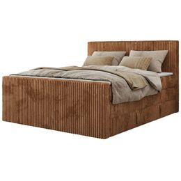 Höffner Boxspringbett mit Bettkasten Tiliano King Duo orange Maße (cm): B: 144 H: 119 » Höffner