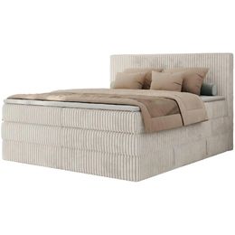 Höffner Boxspringbett mit Bettkasten Tiliano King beige Maße (cm): B: 186 H: 119 » Höffner