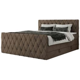 Höffner Boxspringbett mit Bettkasten Miren King Duo ¦ braun ¦ Maße (cm): B: 121 H: 110 » Höffner