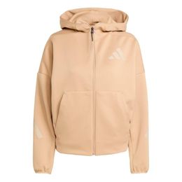 adidas Sportswear Sportsweatjacke 'Z.N.E.' Damen Größe 4XS beige / camel