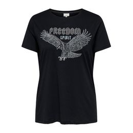 Only Carmakoma T-Shirt 'CARCruz' Damen Gr&ouml;&szlig;e 7XL schwarz / transparent / wei&szlig;