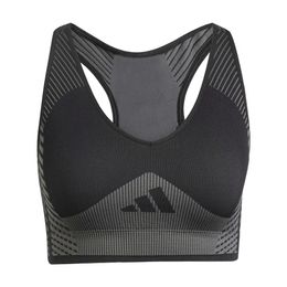 adidas Performance Sport-BH 'AEROKNIT Training Light Support' Damen Größe XS grau / schwarz