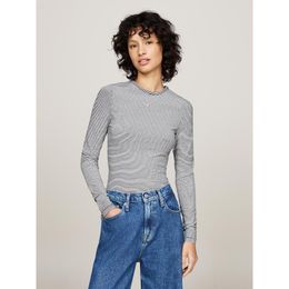 Tommy Jeans Langarmshirt »TJW SLIM STRIPE ESSENTIAL RIB LS« in Rippenoptik, Streifendessin dark night navy L (40) L (40) Langarmshirt aus...