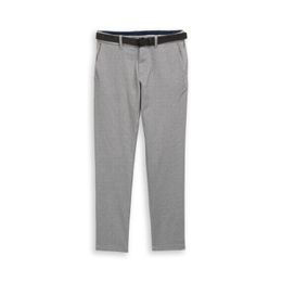 Tom Tailor Herren TTTRAVIS SLIM Chino Hose mit G&uuml;rtel, blau, Meliert, Gr. 33/34