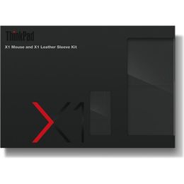 Lenovo ThinkPad X1 Mouse and X1 Leather Sleeve Kit (14", Lenovo), Notebooktasche, Schwarz