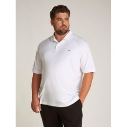 Tommy Hilfiger Big & Tall Poloshirt "BT-LIQUID COTTON ESSENTIAL POL-B", Herren, Gr. 3XL, wei&szlig;, Web, Obermaterial: 100% Baumwolle, TOMMY HILFIGER BIG & TALL, unifarben, figurbetont, elastischer Bund, Shirts Poloshirt, in Gro&szlig;en Gr&ouml;&szlig;en, Logostickerei